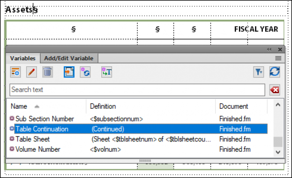 Adobe FrameMaker: The table continuation variable – Rocky Mountain Training