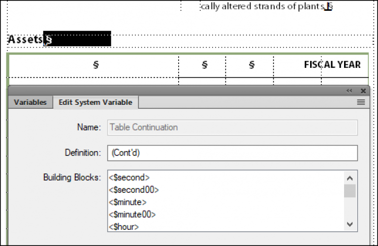 Adobe FrameMaker: The table continuation variable – Rocky Mountain Training