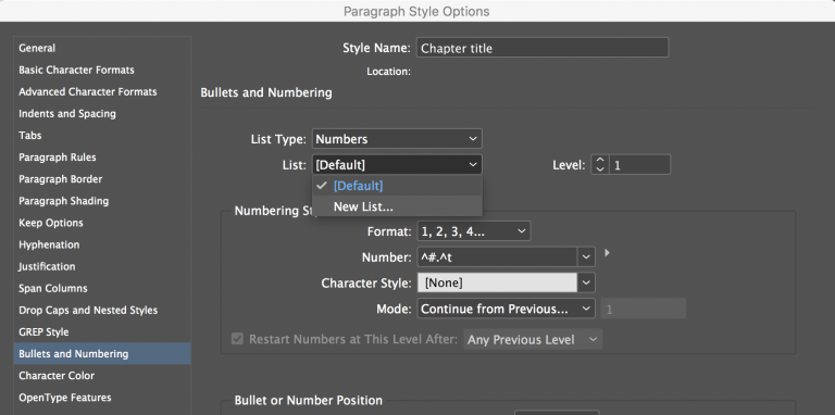 Adobe InDesign: Numbering Chapters, Subheads, Tables & Figures – Rocky ...