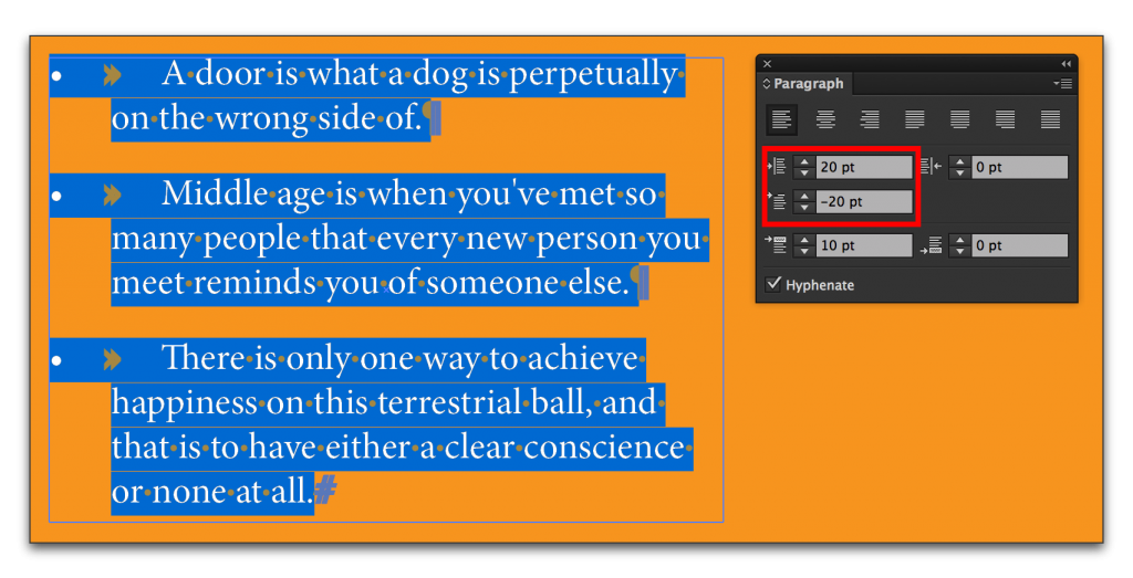 Adobe Illustrator Bullet Lists Rocky Mountain Training