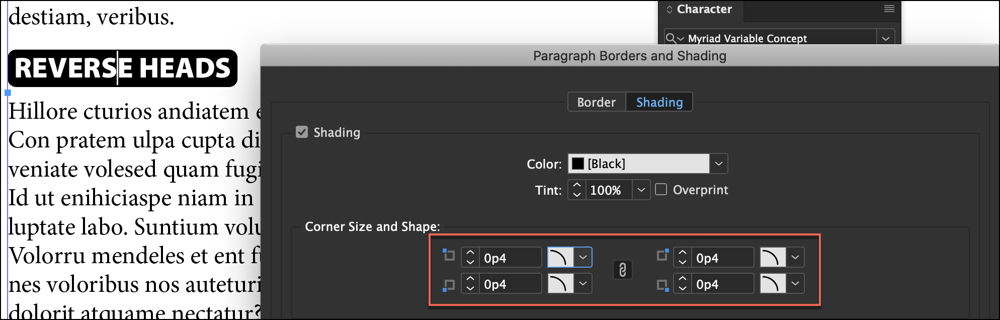 Adobe InDesign: Reverse heads using paragraph shading – Rocky Mountain ...