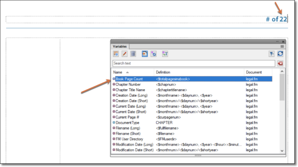 Adobe FrameMaker: Tracking the Last Page Number in a Book – Rocky ...