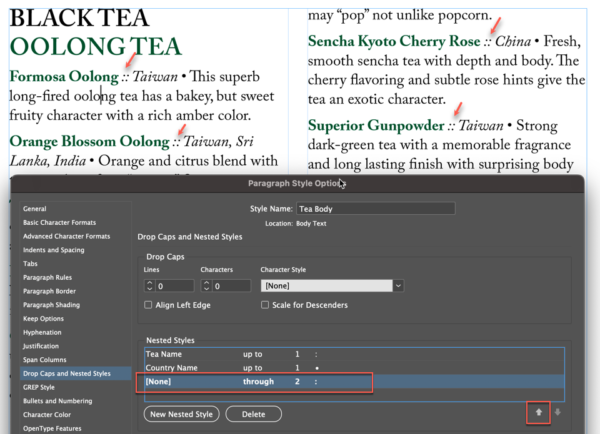 Adobe InDesign: Multiple nested styles in one paragraph style – Rocky ...