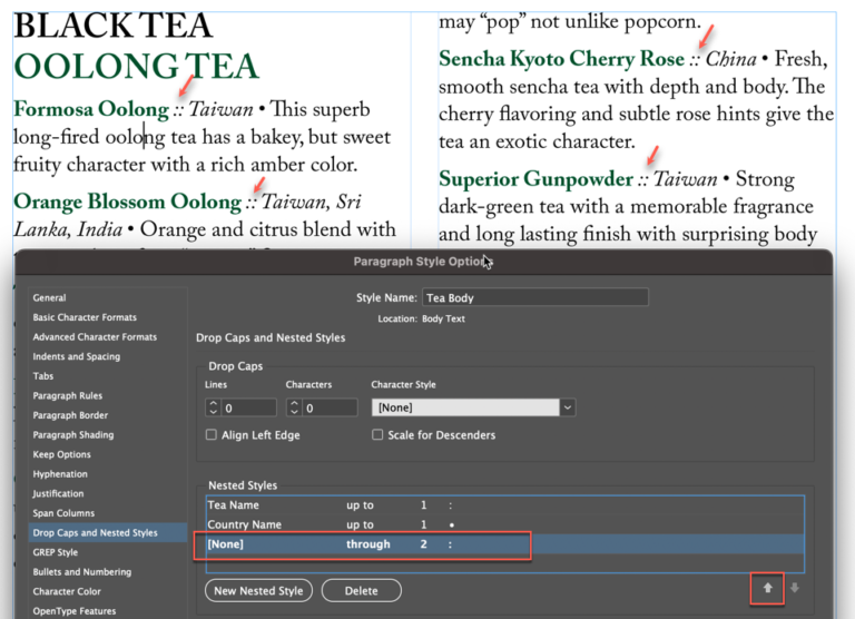 Adobe Indesign Multiple Nested Styles In One Paragraph Style Rocky