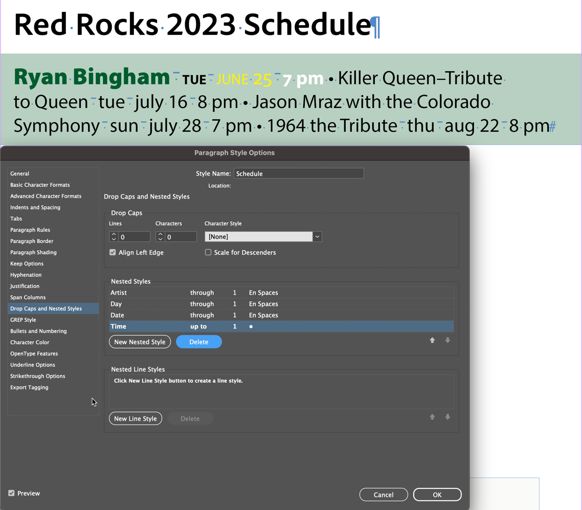 Adobe InDesign: Repeat nested styles – Rocky Mountain Training